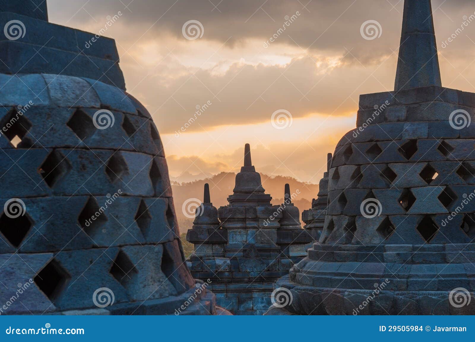 Borobudur Temple at Sunrise, Java, Indonesia Stock Photo - Image of dawn, ancient: 29505984