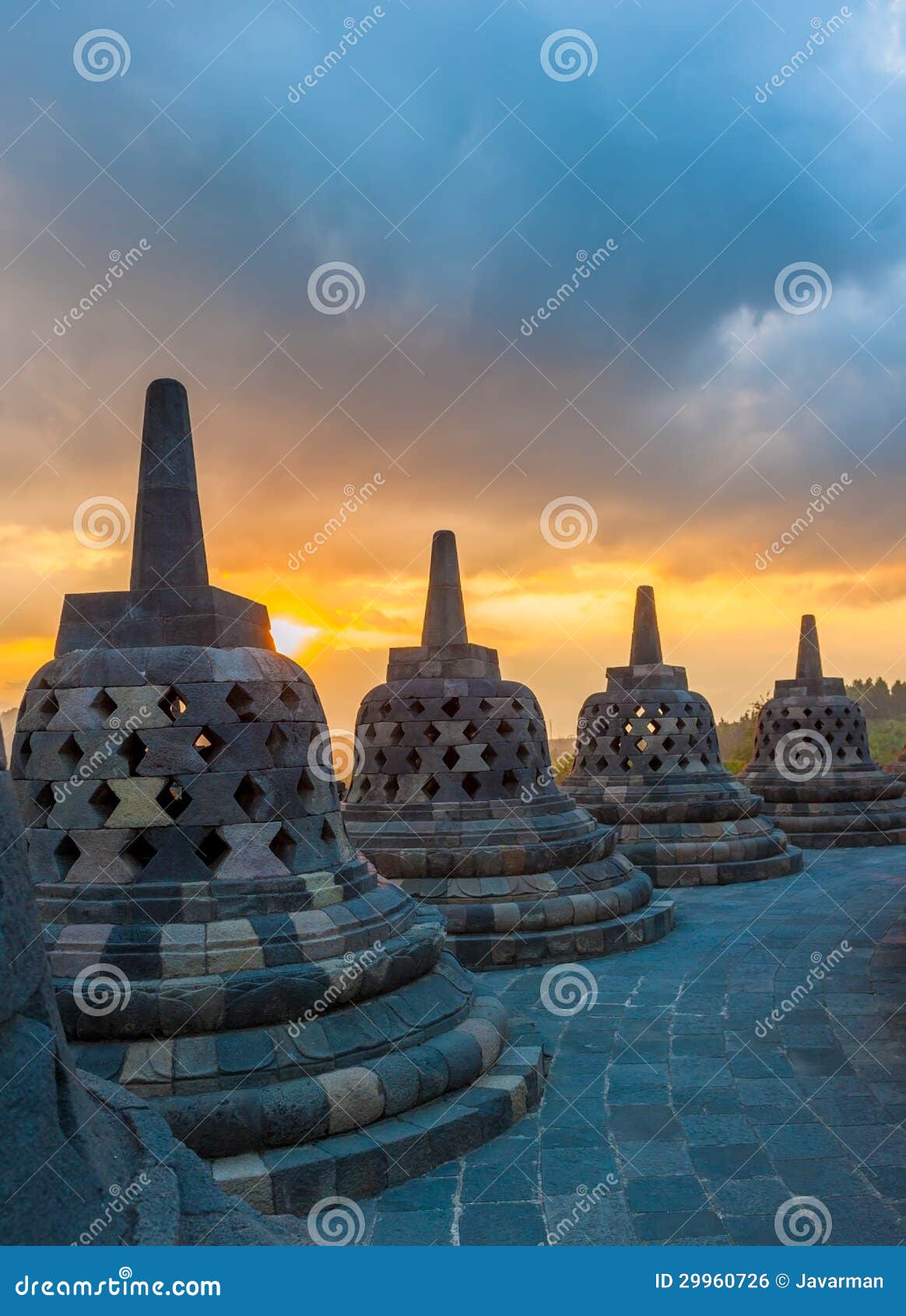 Borobudur Temple at Sunrise, Java, Indonesia Stock Photo - Image of ...