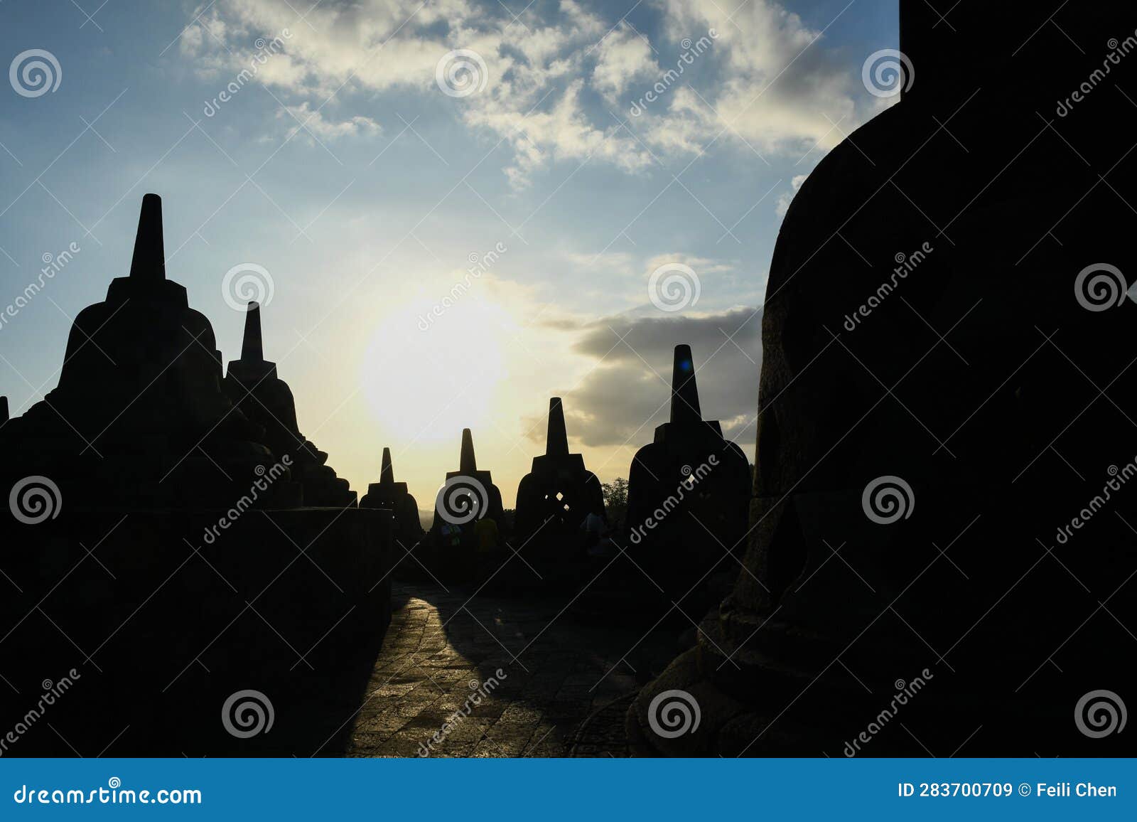 Borobudur Temple at Sunset, Java, Indonesia Stock Image - Image of ...