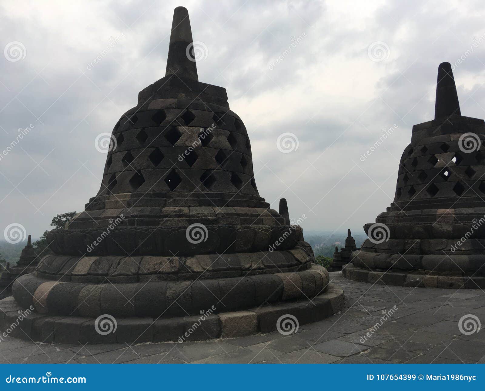 Borobudur Temple in Java, Indonesia on Cloudy Day. Stock Image - Image ...