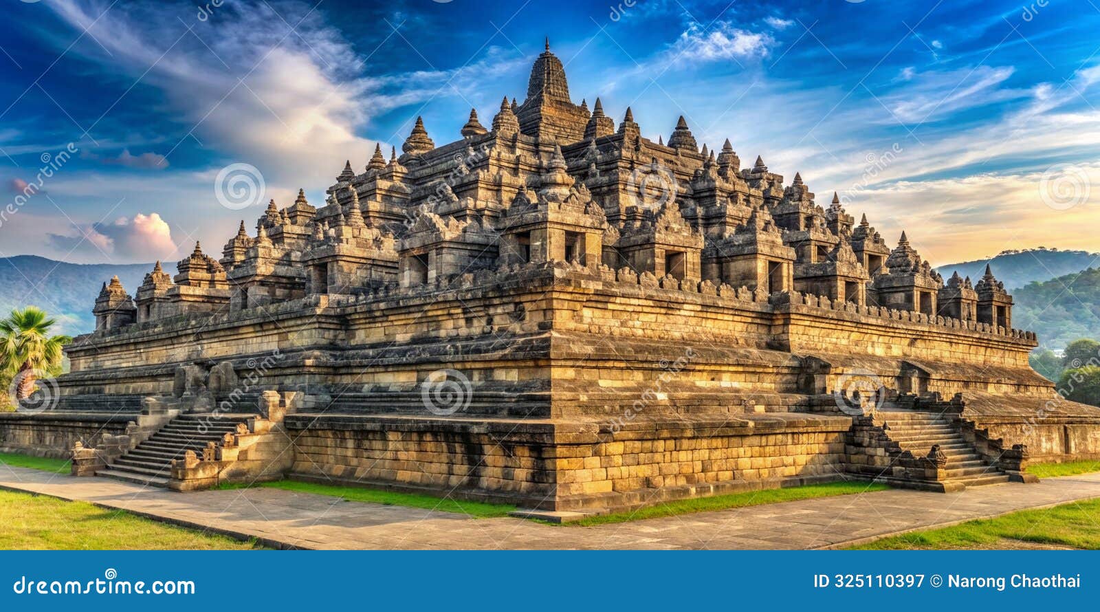 Borobudur Temple Vector Simple Minimalist Silhouette. | CartoonDealer ...