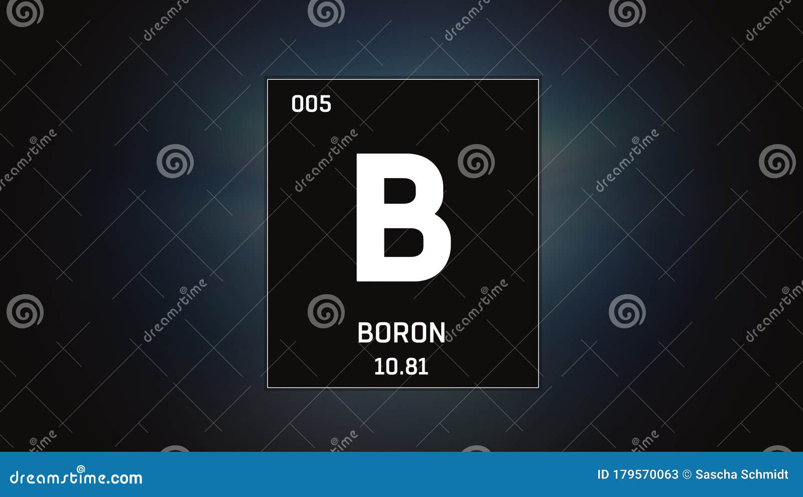 Boron As Element 5 of the Periodic Table 3D Animation on Grey ...