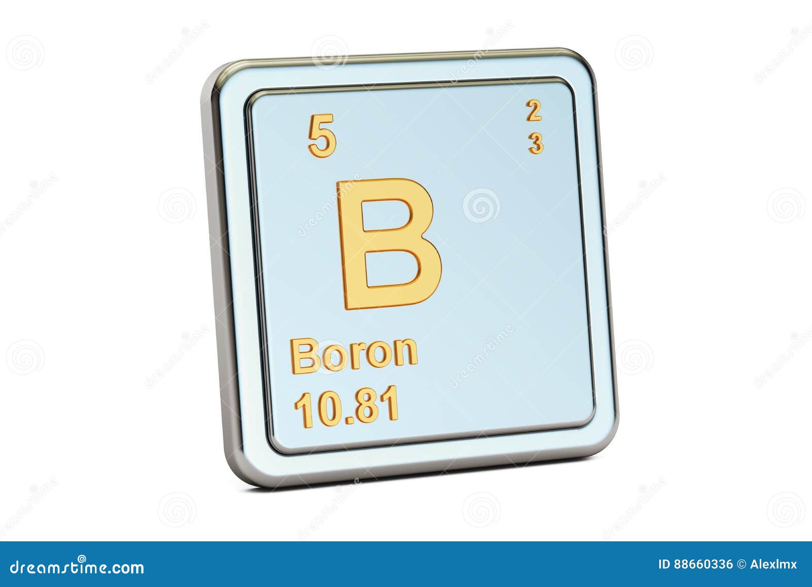 Boron B, Chemical Element Sign. 3D Rendering Stock Illustration ...