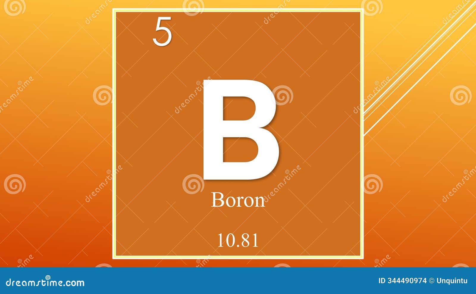 Boron Chemical Element Symbol on Orange Abstract Background Stock ...