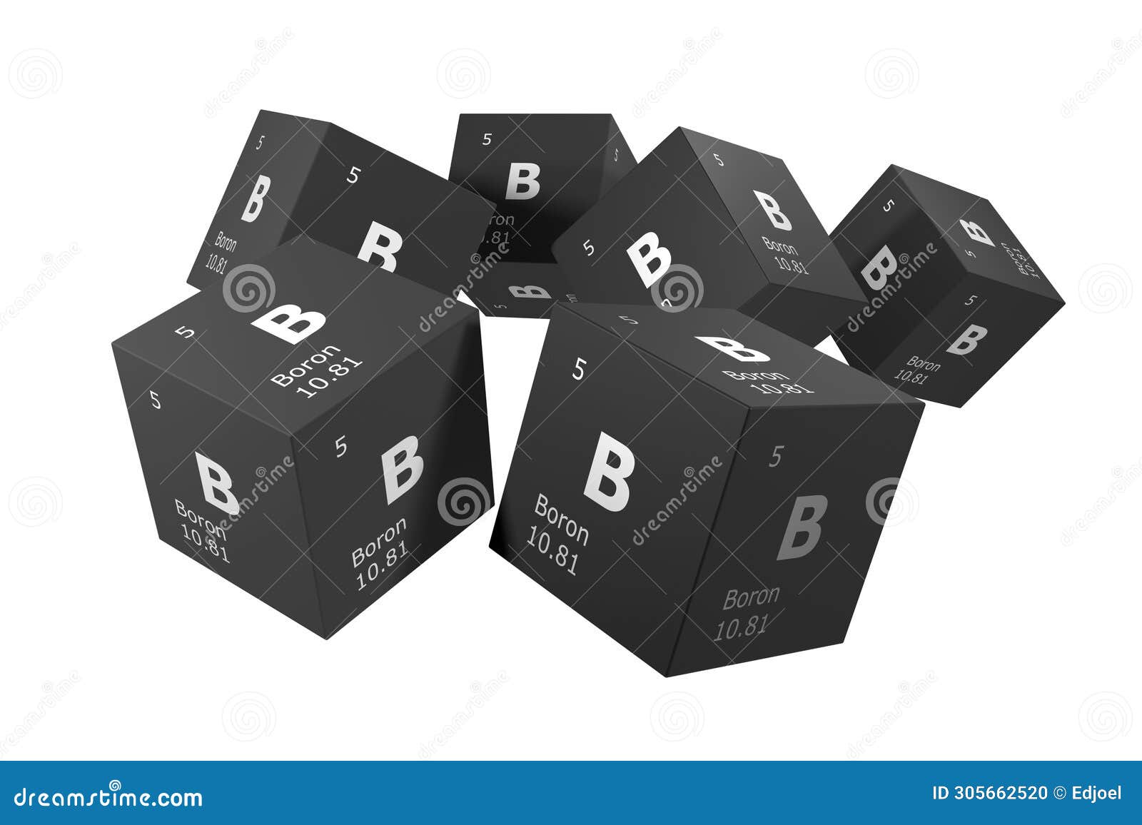 Boron, 3D Rendering of Symbols of the Elements of the Periodic Table ...