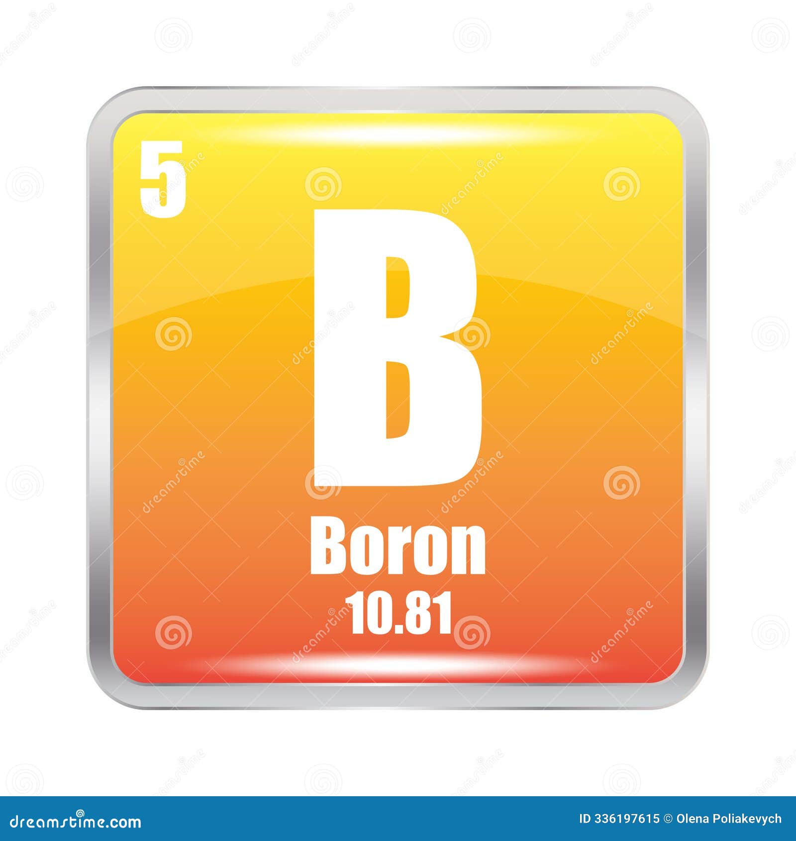 Boron Element Icon. Atomic Number Five. Periodic Table Symbol. Gradient ...