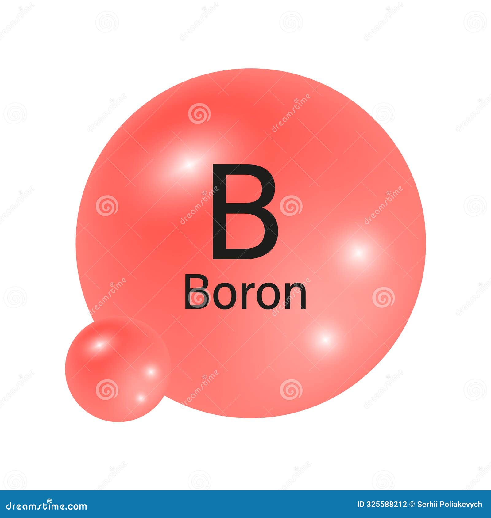 Boron Element Icon. Red Spherical Symbol. Vector Chemical Illustration ...