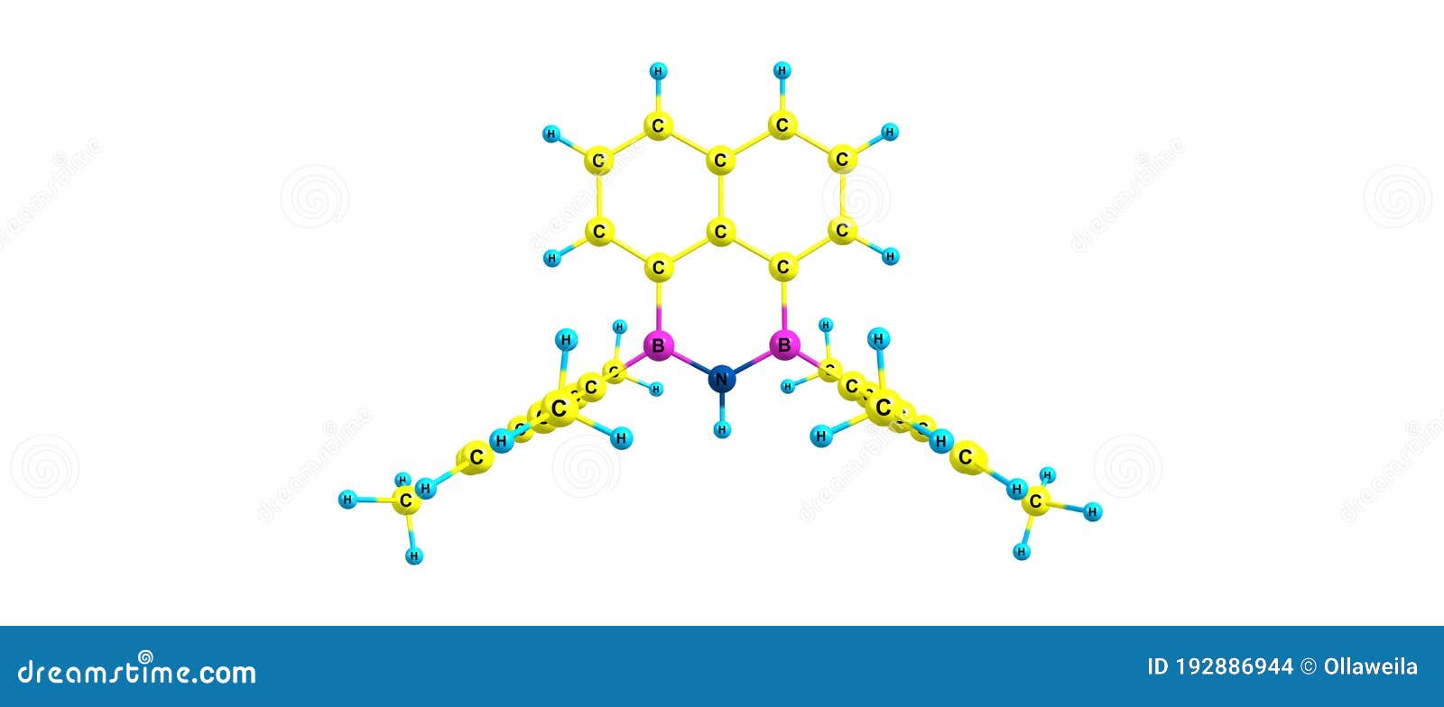 Boron Nitride and Carbon Hybrid Molecular Structure Isolated on White ...