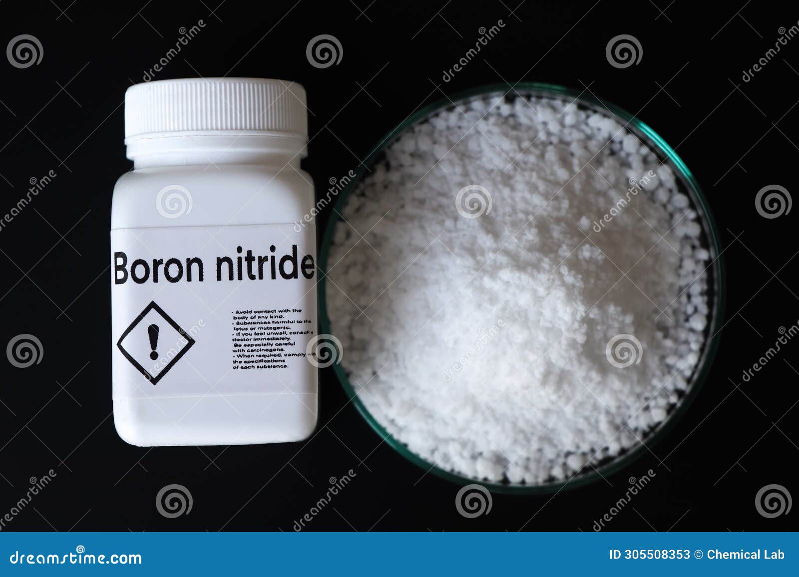 Boron Nitride In Container, Chemical Analysis In Laboratory Royalty ...