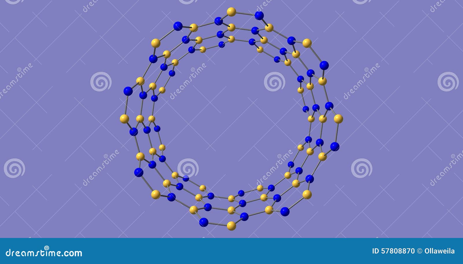 Boron Nitride Nanotube on Blue Background Stock Illustration ...