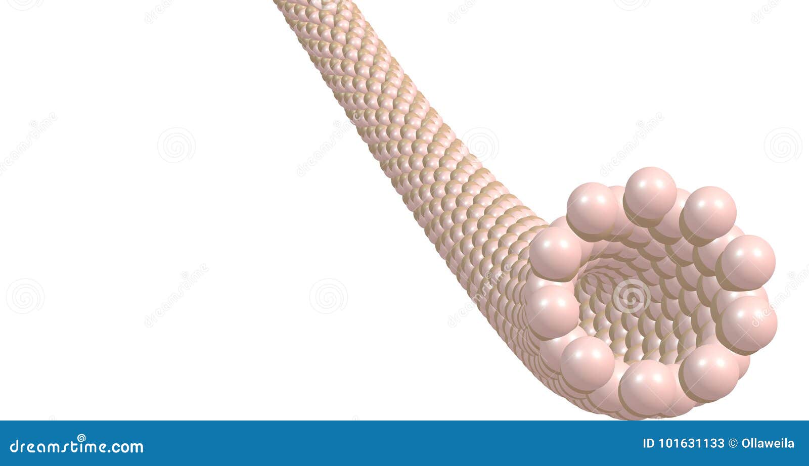 Boron Nitride Nanotube Structure Isolated on White Stock Illustration ...