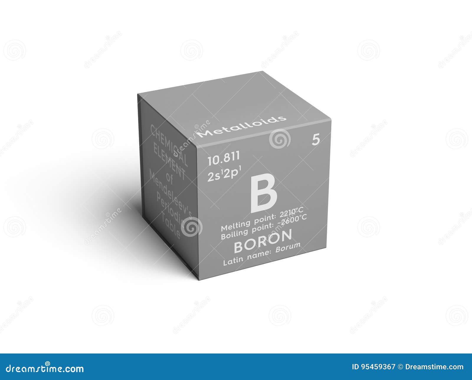 Boron in Square Cube Creative Concept. Stock Illustration ...