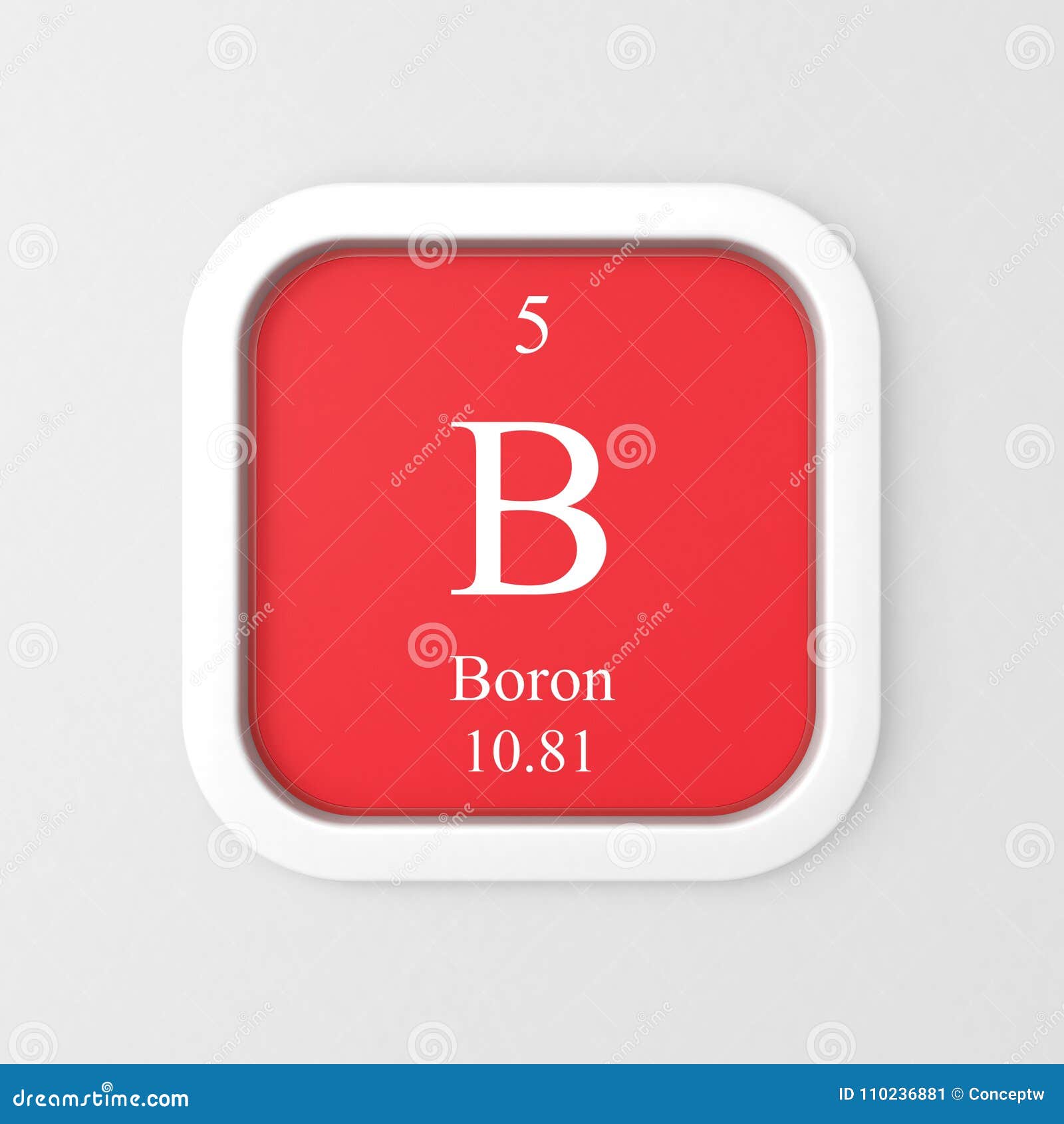 Boron Symbol on Red Rounded Square Stock Illustration - Illustration of ...