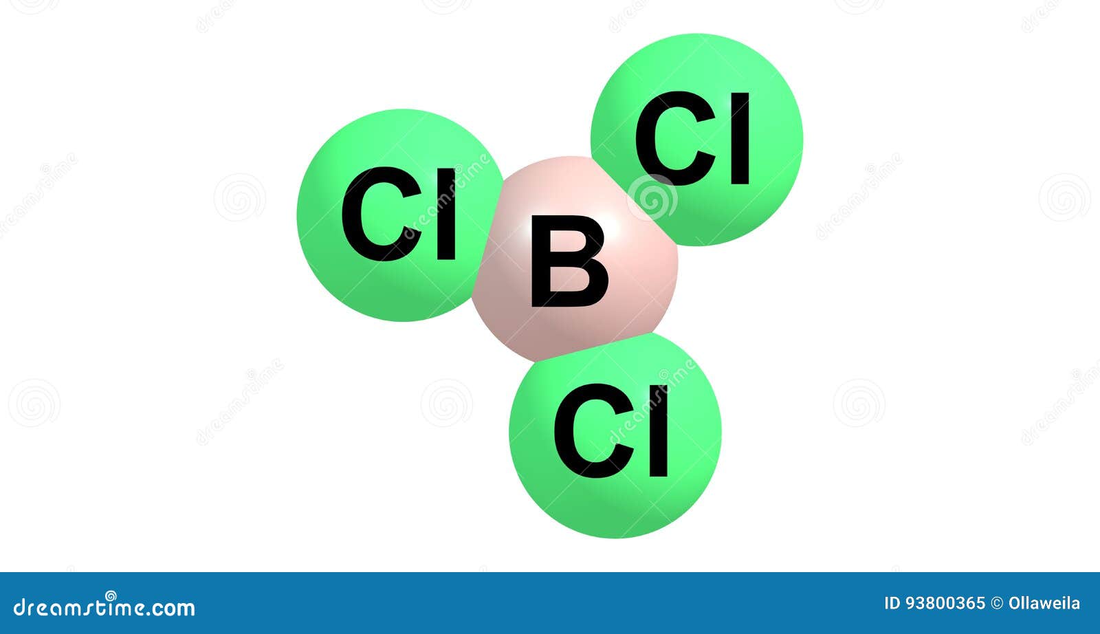 Boron Trichloride Molecular Structure Isolated on White Stock ...