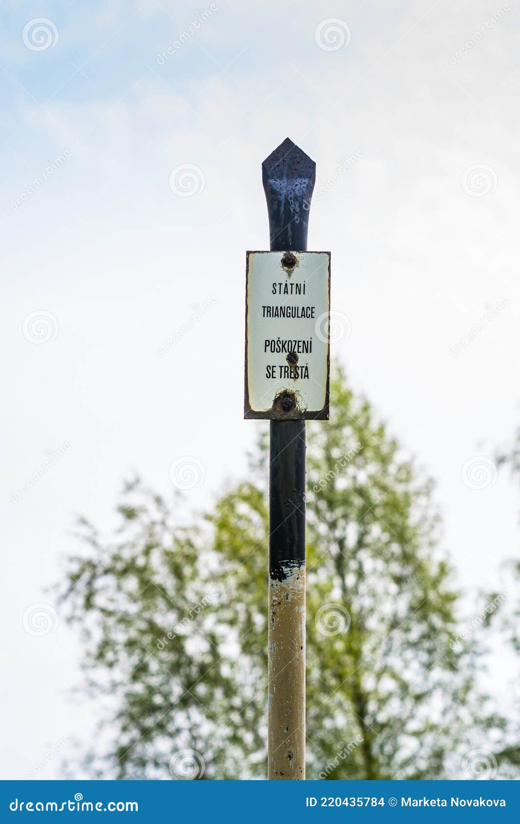 Borovnicka, Czech Republic - May 15, 2021. Sign Trigonometric Point ...