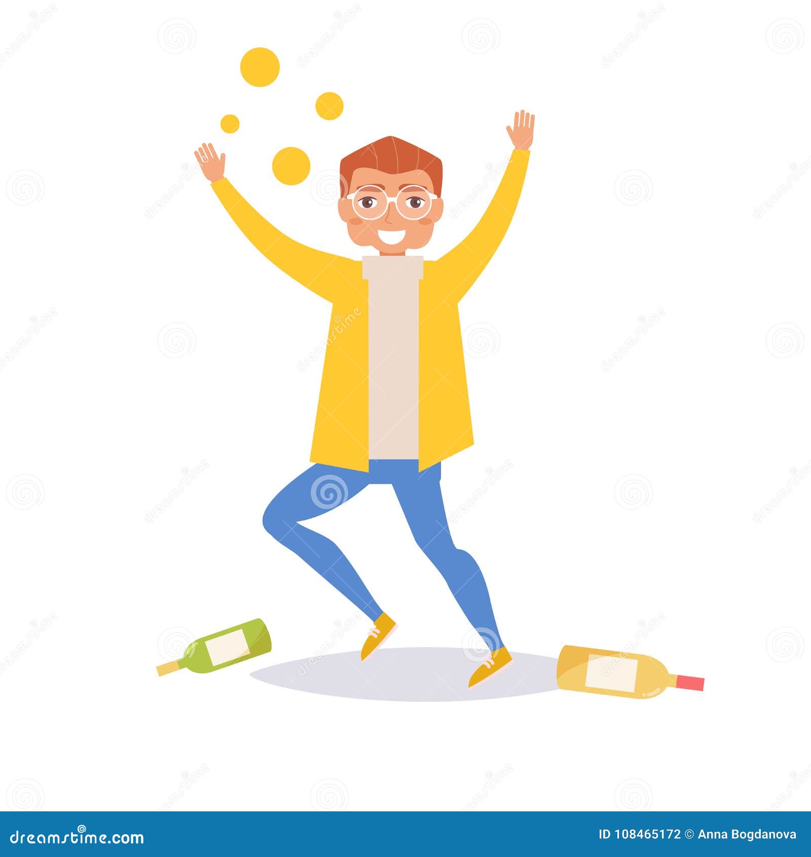 Borracho Vector historieta ilustración del vector. Ilustración de ...