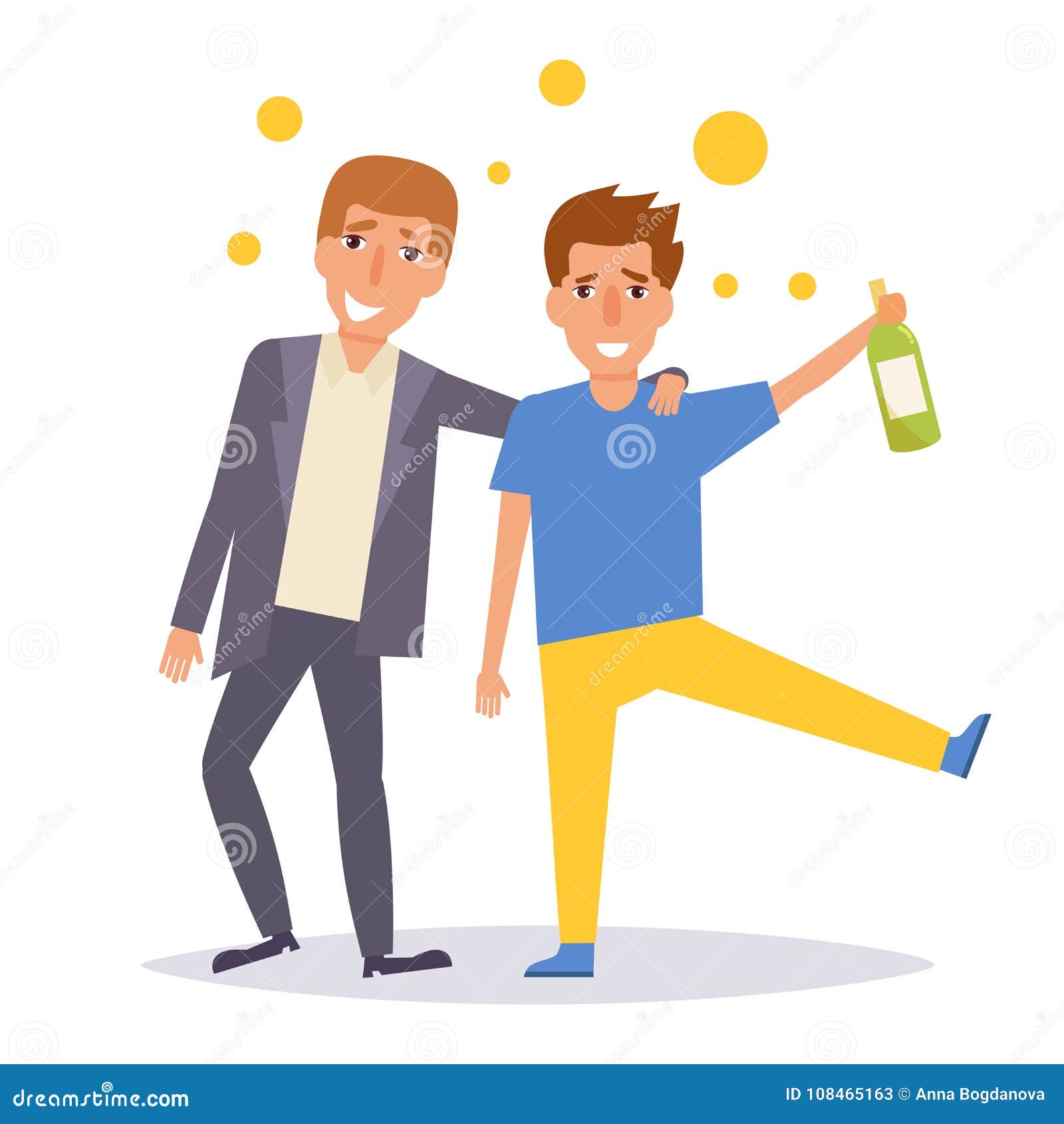 Borracho Vector Historieta Aislado Ilustración del Vector - Ilustración ...