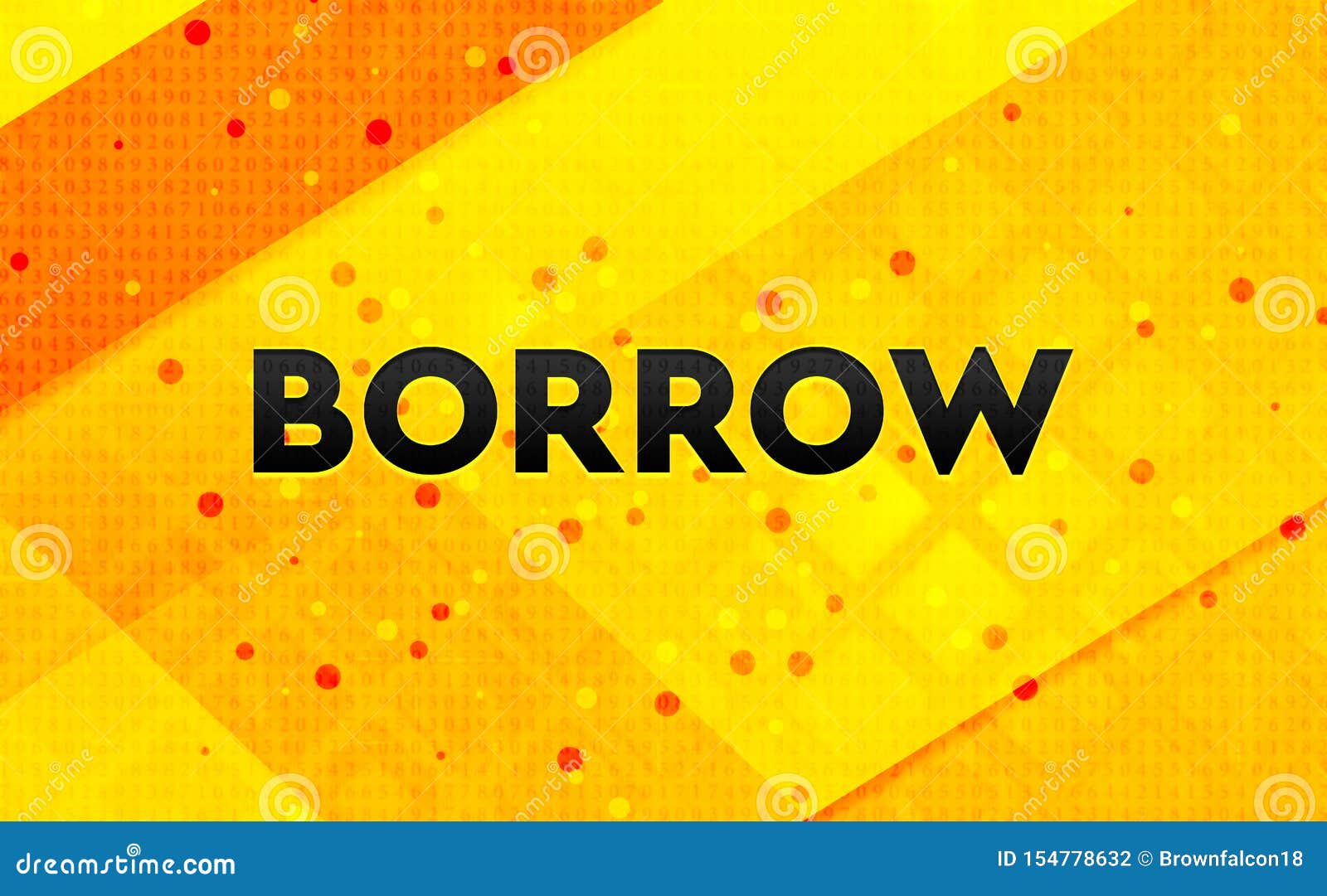Borrow Abstract Digital Banner Yellow Background Stock Illustration ...