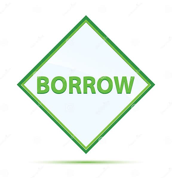Borrow Modern Abstract Green Diamond Button Stock Illustration ...