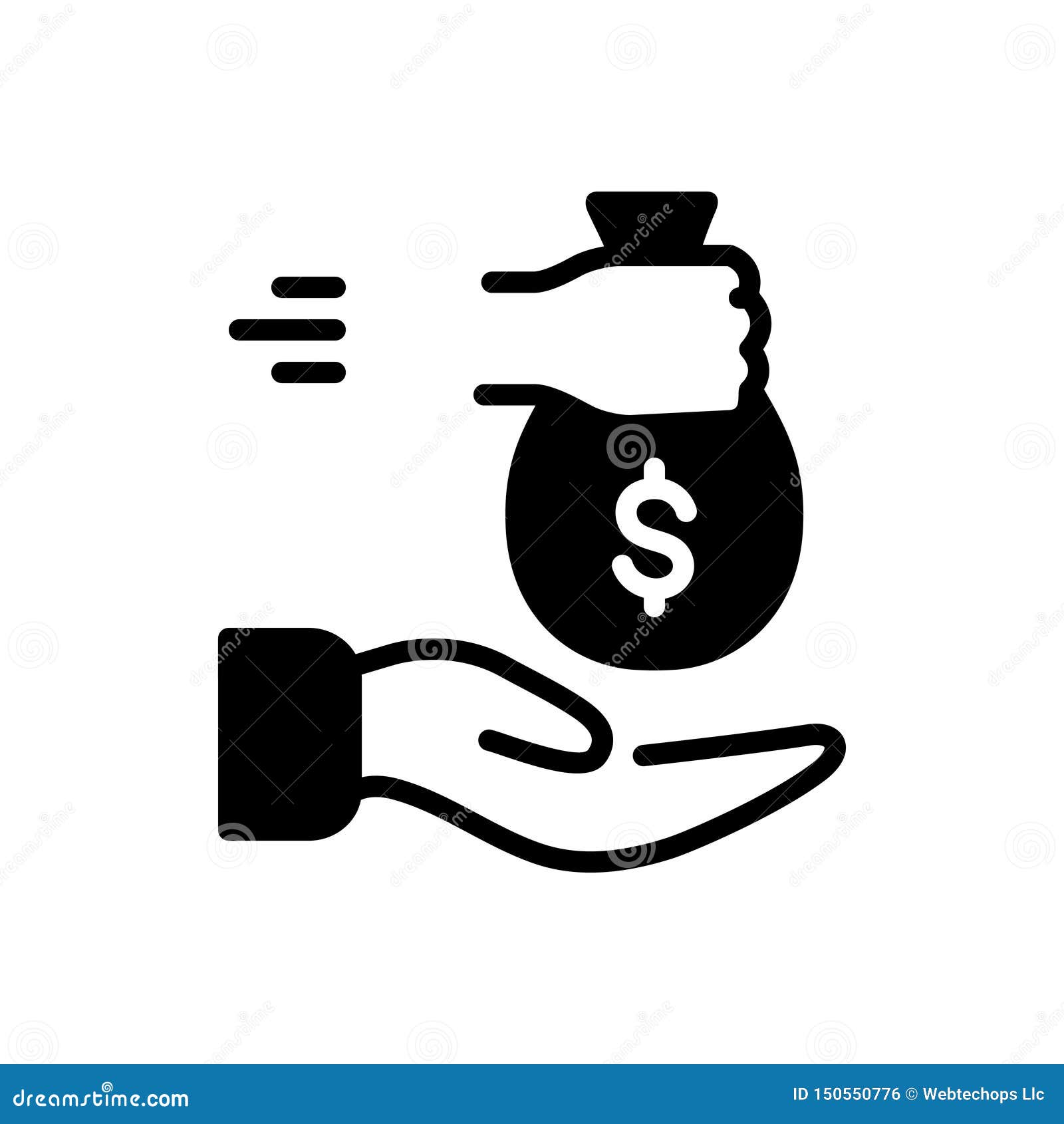 Black Solid Icon for Borrowed, Loan and Indebtedness Stock Vector ...