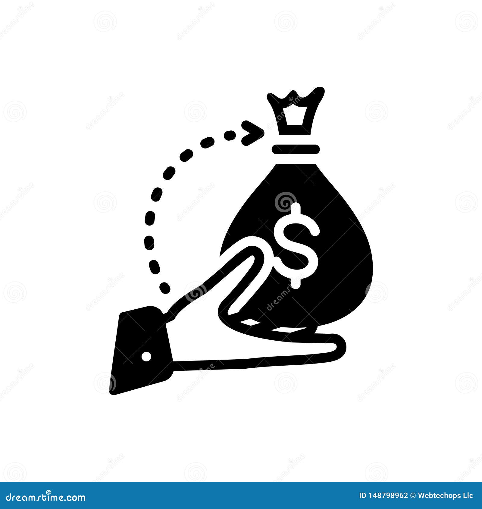 Black Solid Icon for Borrower, Loan and Bribery Stock Vector ...