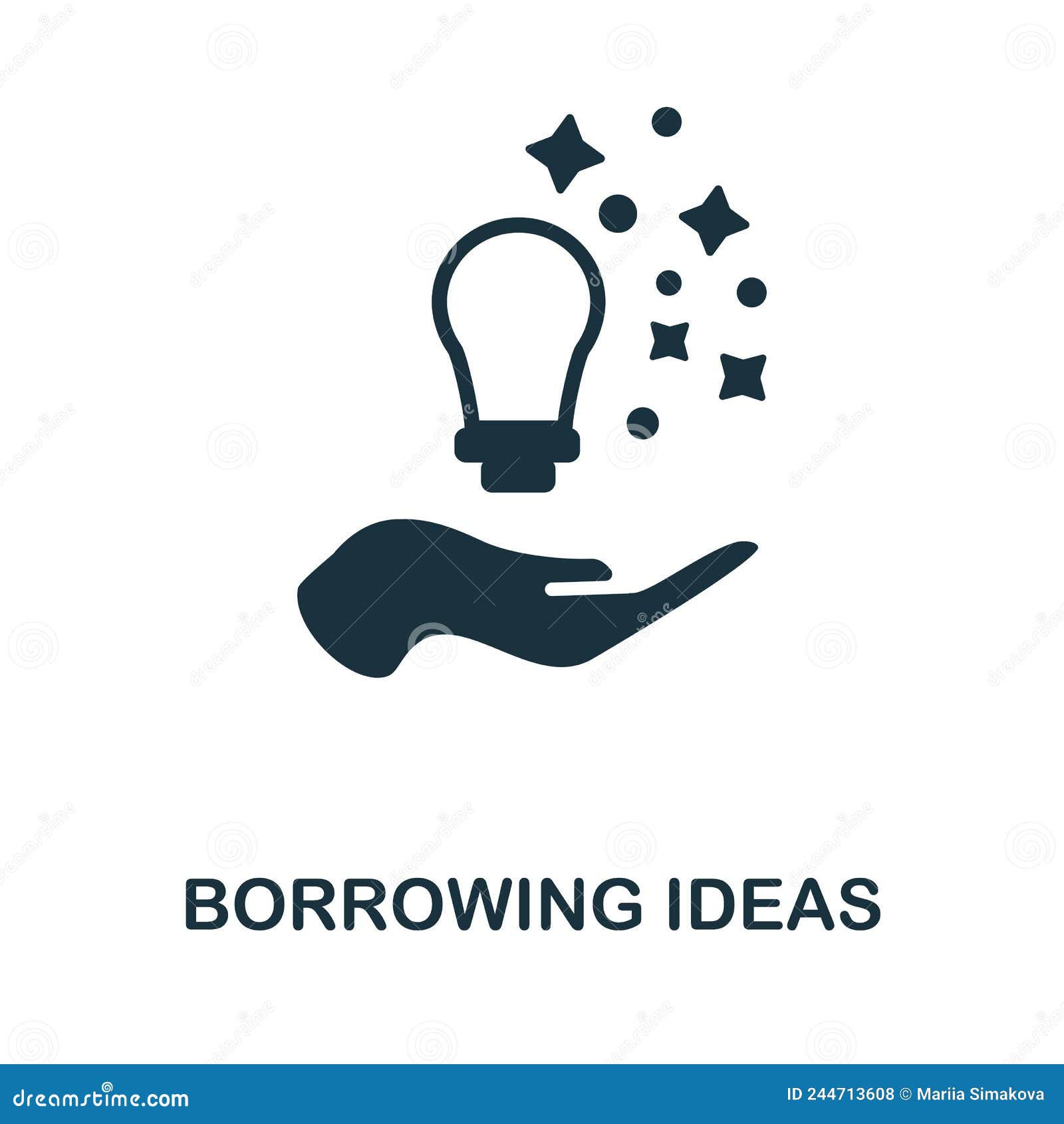 Borrowing Ideas Icon. Monochrome Simple Borrowing Ideas Icon for ...