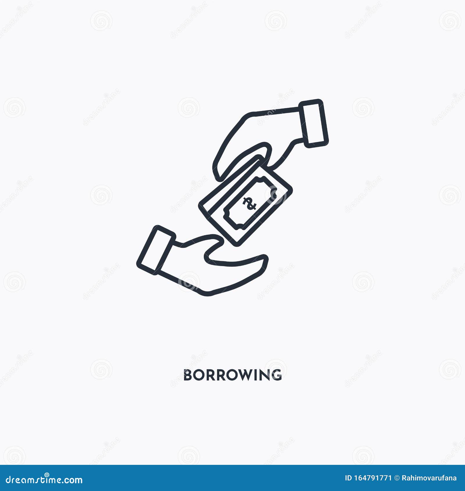 Borrowing Outline Icon. Simple Linear Element Illustration. Isolated ...