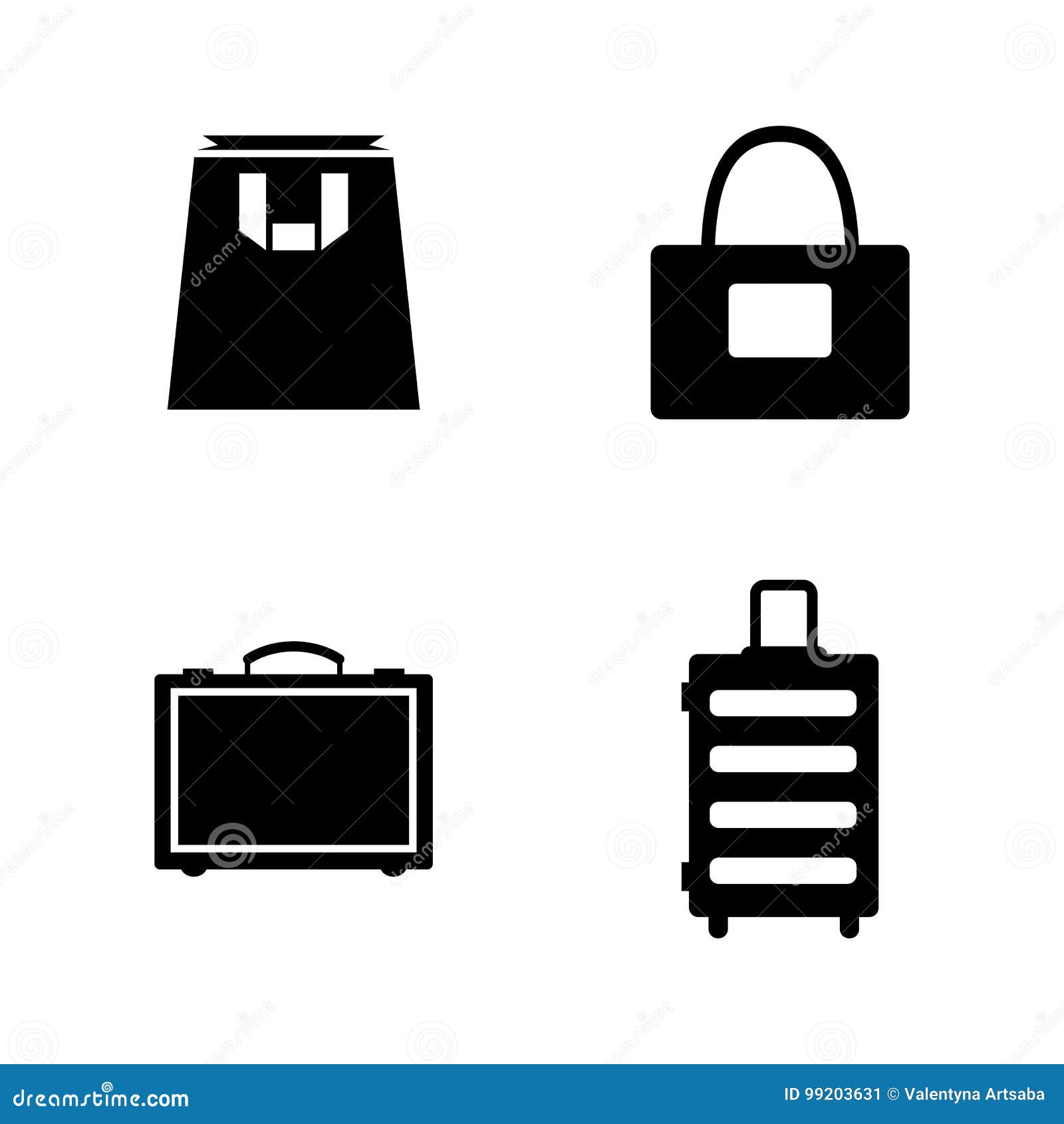 Borsa E Valigia Icone Relative Semplici Di Vettore Illustrazione ...