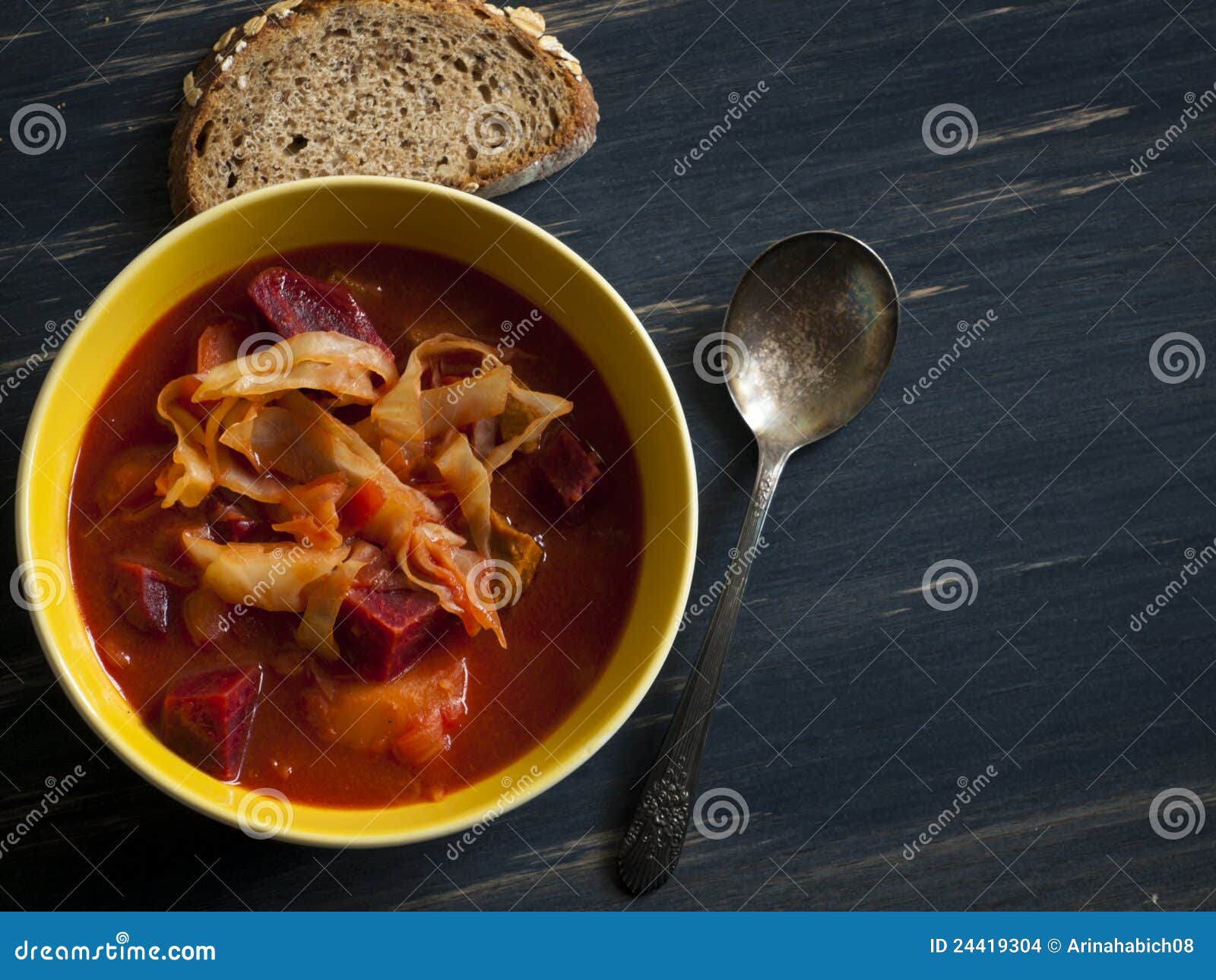 Borsch stock photo. Image of bread, chives, beetroot - 24419304