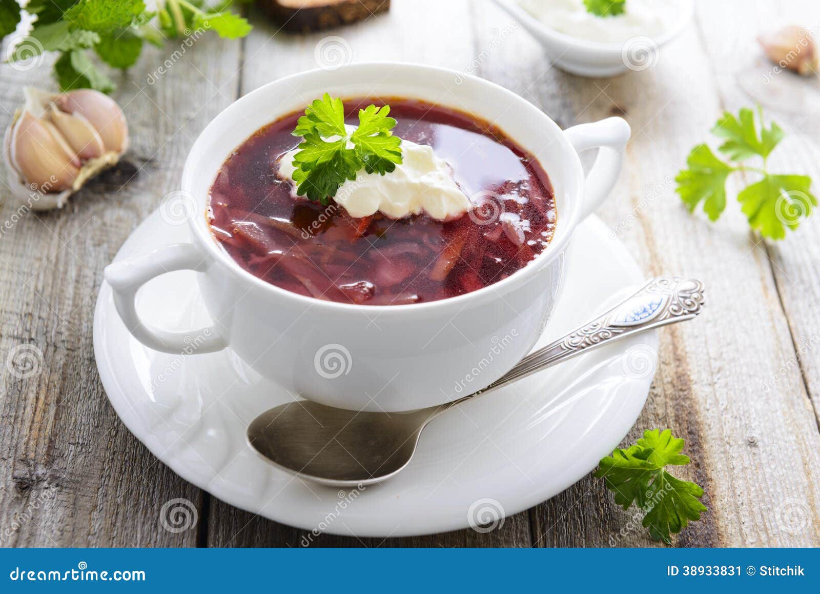 Borsch - Traditional Russian Beetroot Soup Stock Image - Image of ...