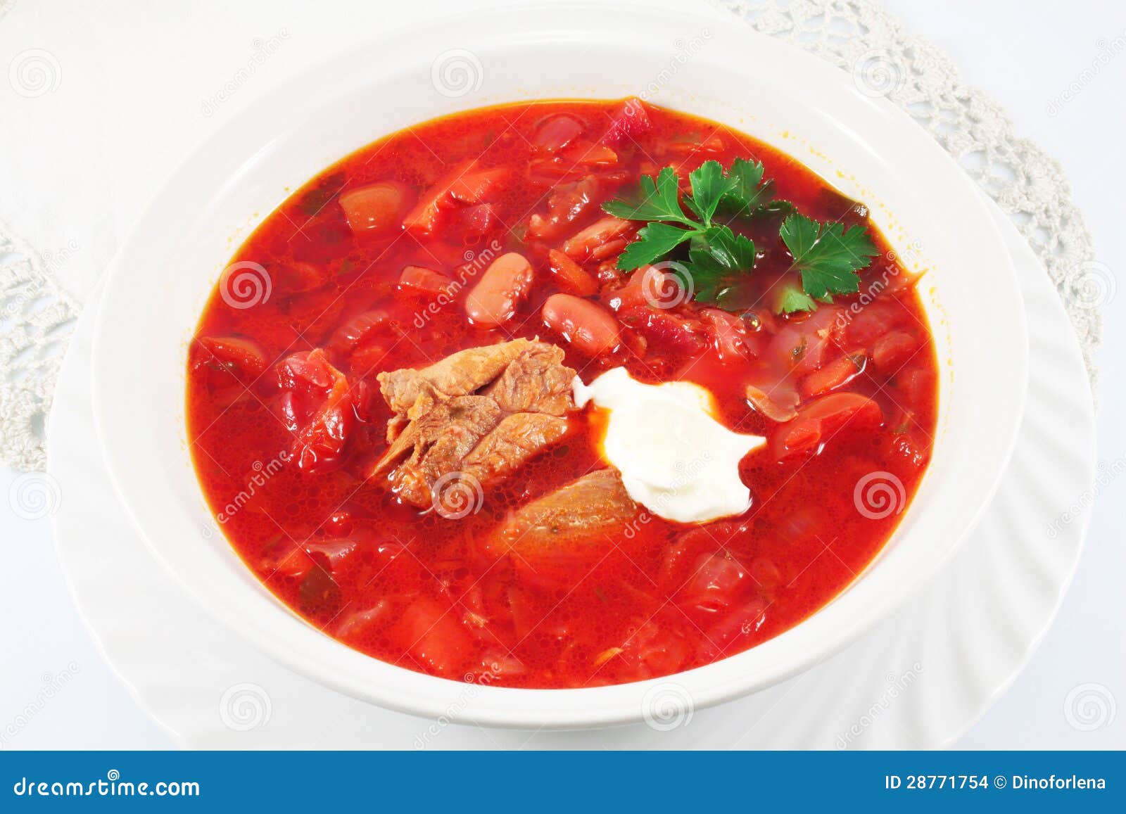 Borscht Traditional Russian Red Soup Stock Photo - Image of sour ...