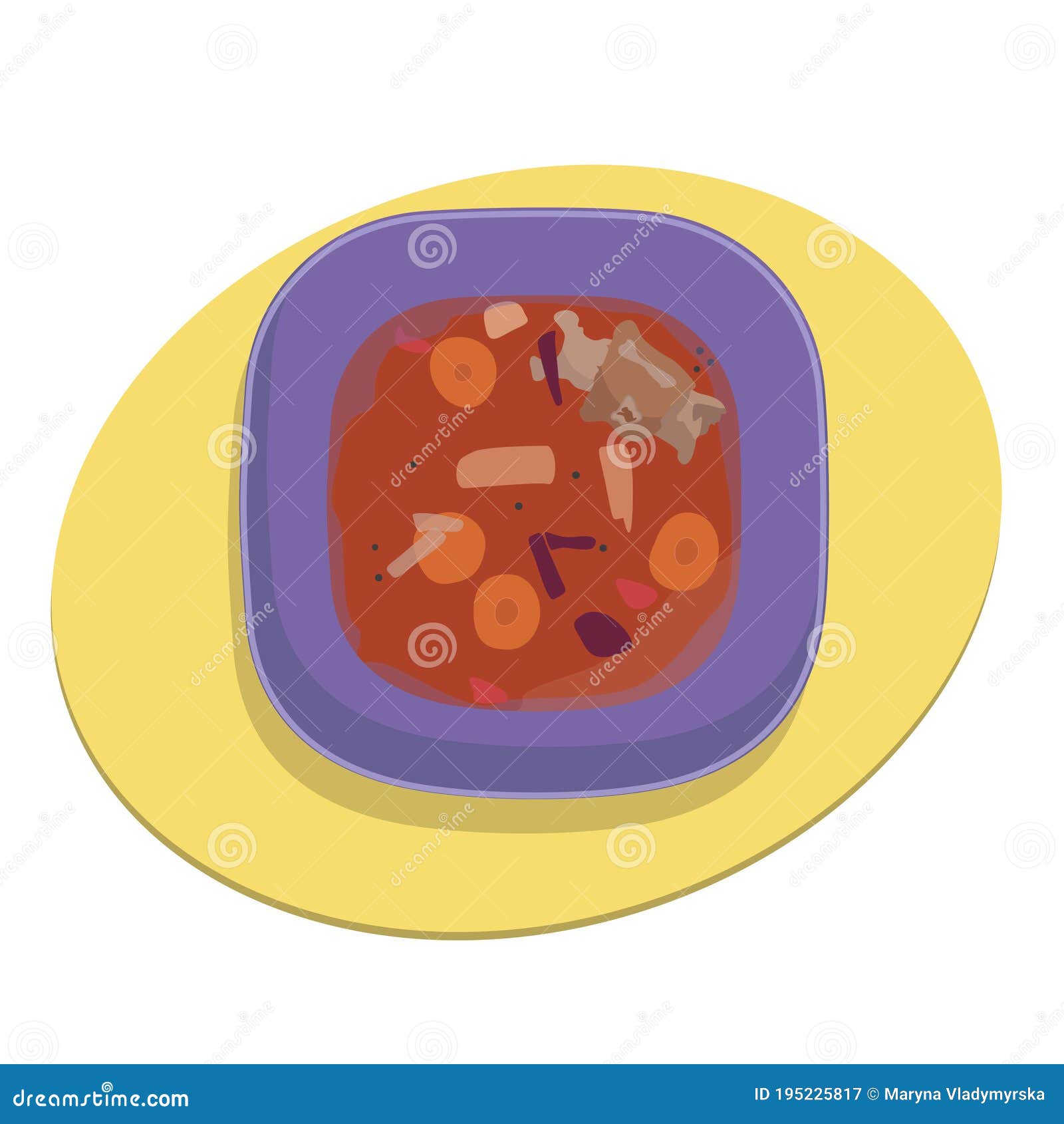 Borscht. Traditional Ukrainian Lunch Illustration Cartoon Vector ...