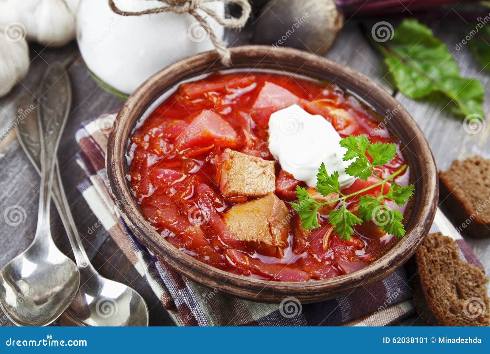 Borsh. Russian Traditional Dish Stock Image - Image of russian, garlic ...
