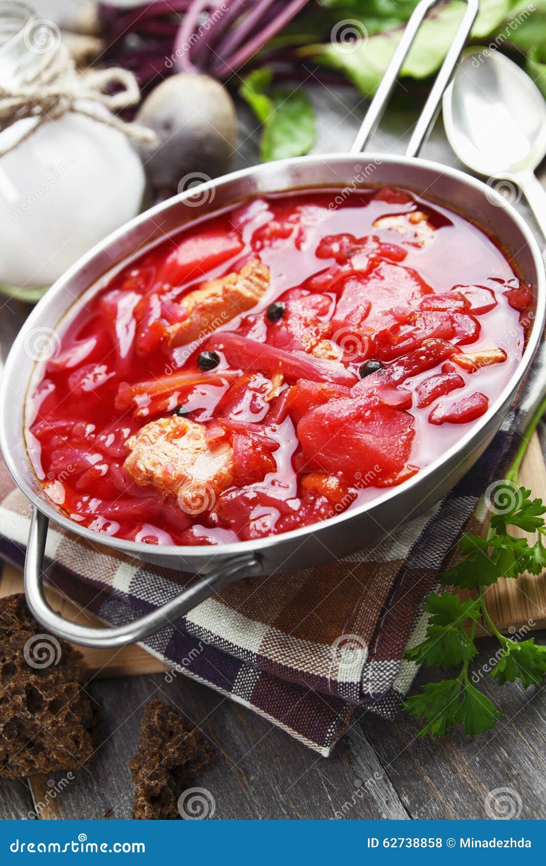 Borsh. Russian Traditional Dish Stock Photo - Image of meat, sour: 62738858