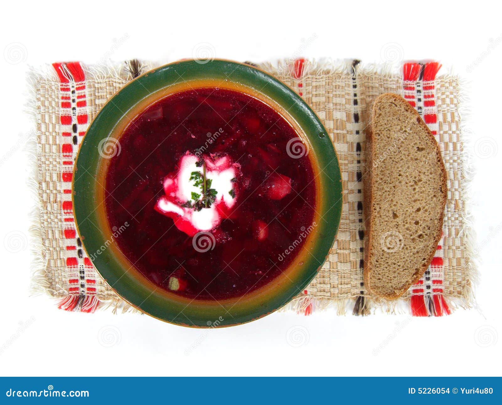 Borshch bowl with bread stock photo. Image of cream, boiled - 5226054