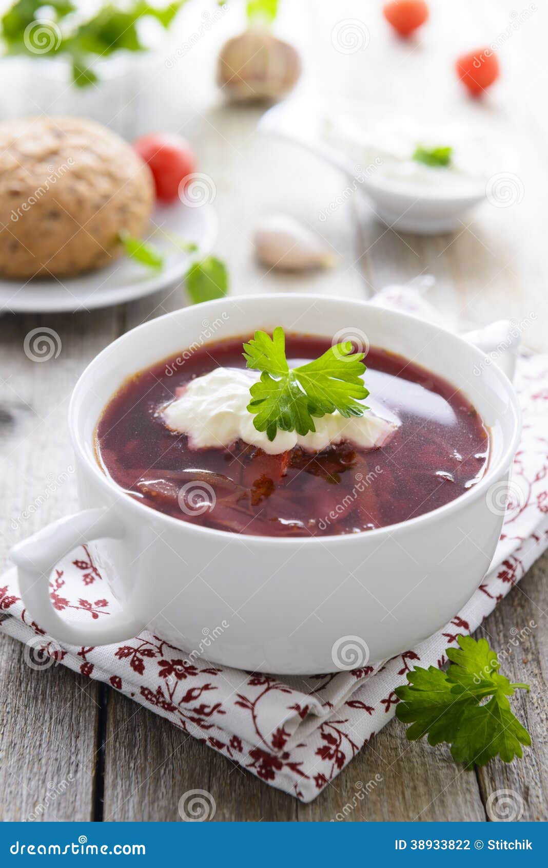 Borshch - Russian Beetroot Soup Stock Photo - Image of garlic, cuisine ...