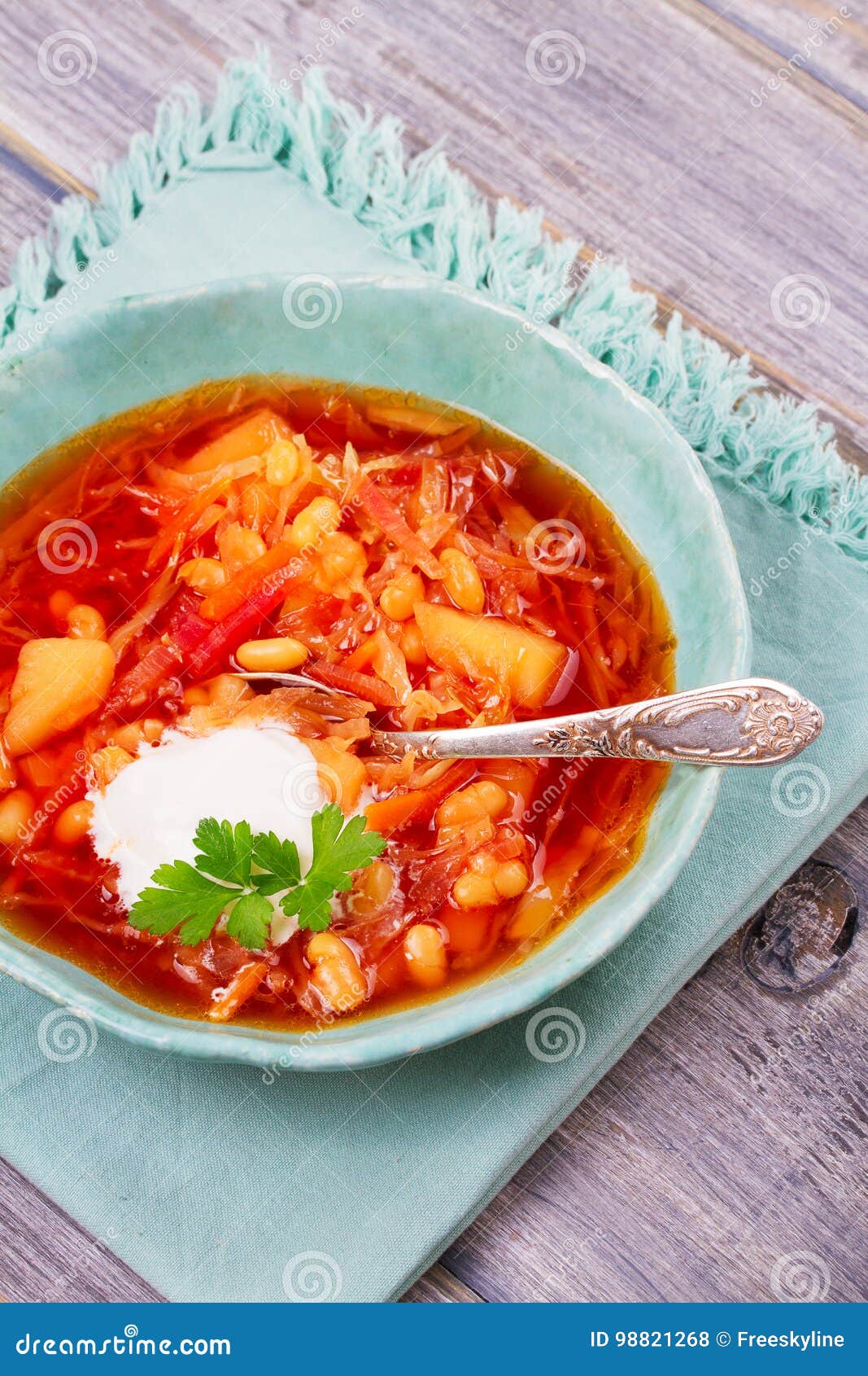 Borsht, Bortsch, Borshch, Borscht. Soup Made with Vegetables, Bean and ...