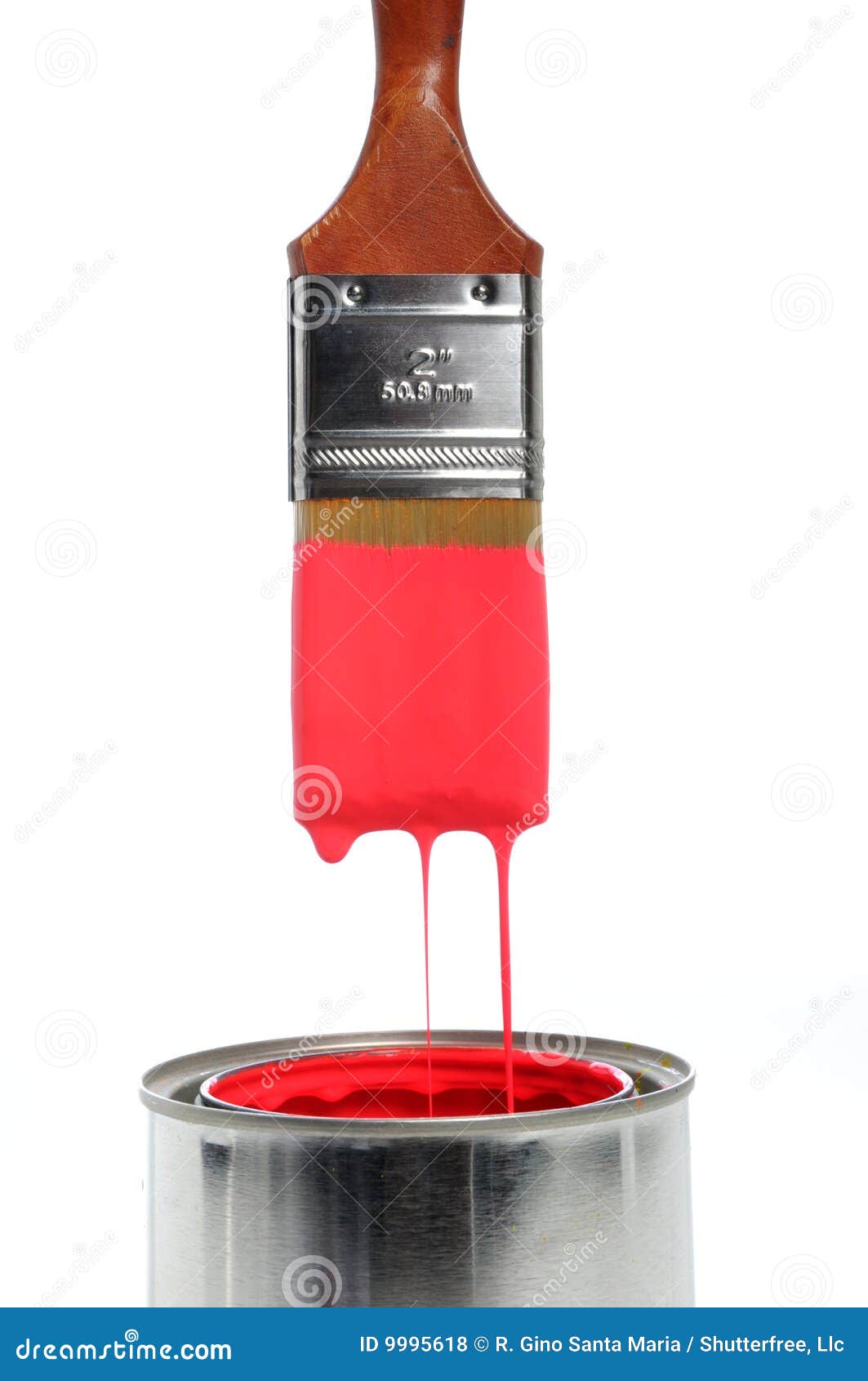 Borstel Die Rode Verf Druipt Stock Foto - Image of containers, borstel ...