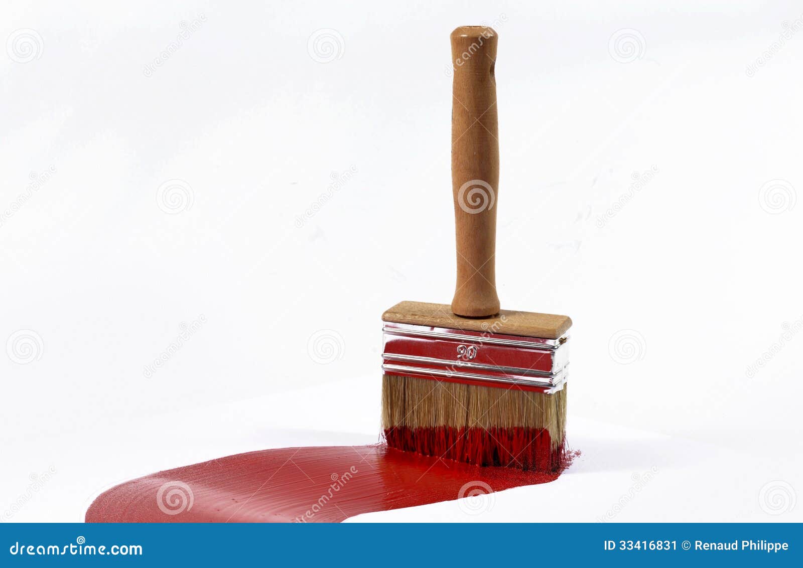 Borstel en rode verf stock afbeelding. Image of kleur - 33416831