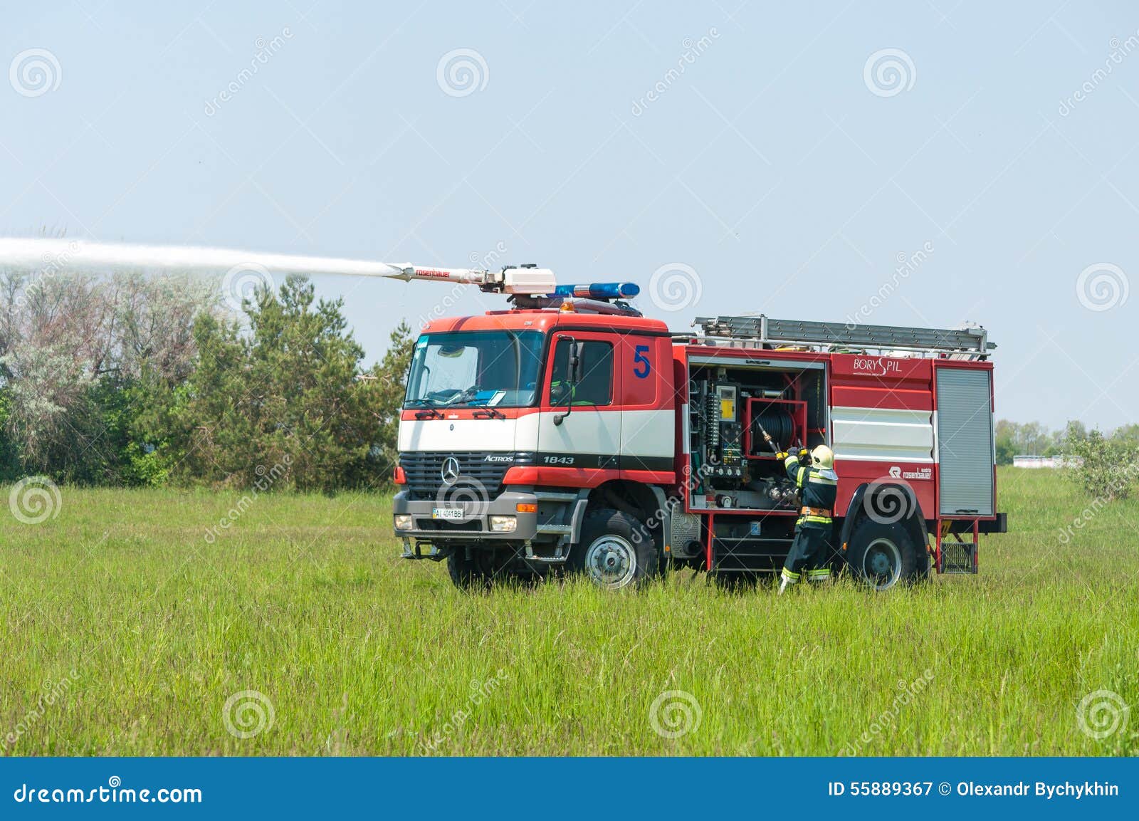 BORYSPIL, UKRAINE - MAY, 20, 2015: Fire-brigade on Editorial ...