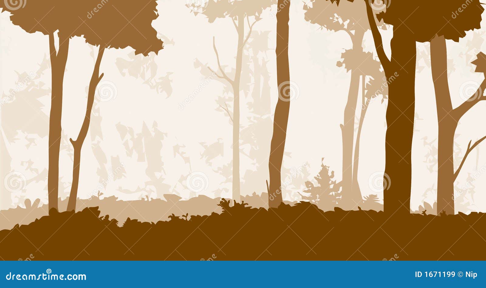 Bos 3 vector illustratie. Illustration of luifel, landschap - 1671199