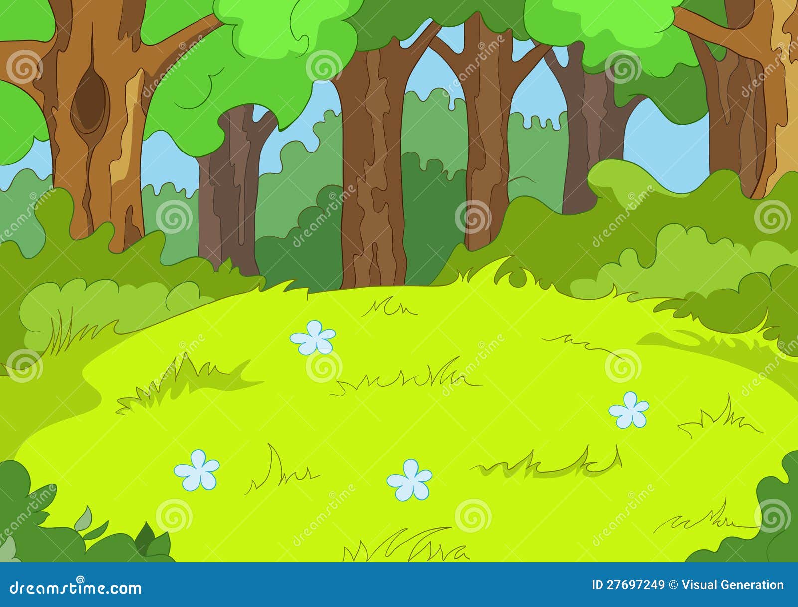 Bos Open plek vector illustratie. Illustration of struik - 27697249