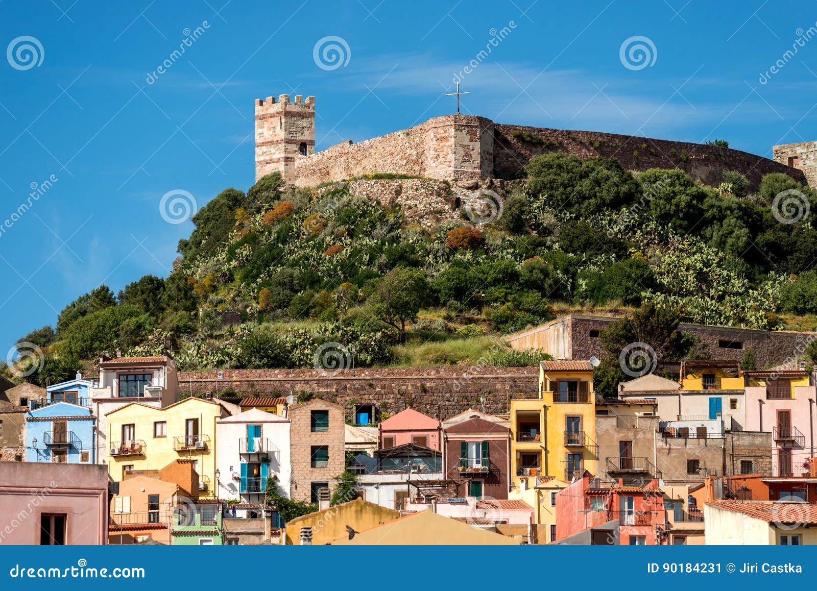 Bosa town stock image. Image of beautiful, forrest, italy - 90184231
