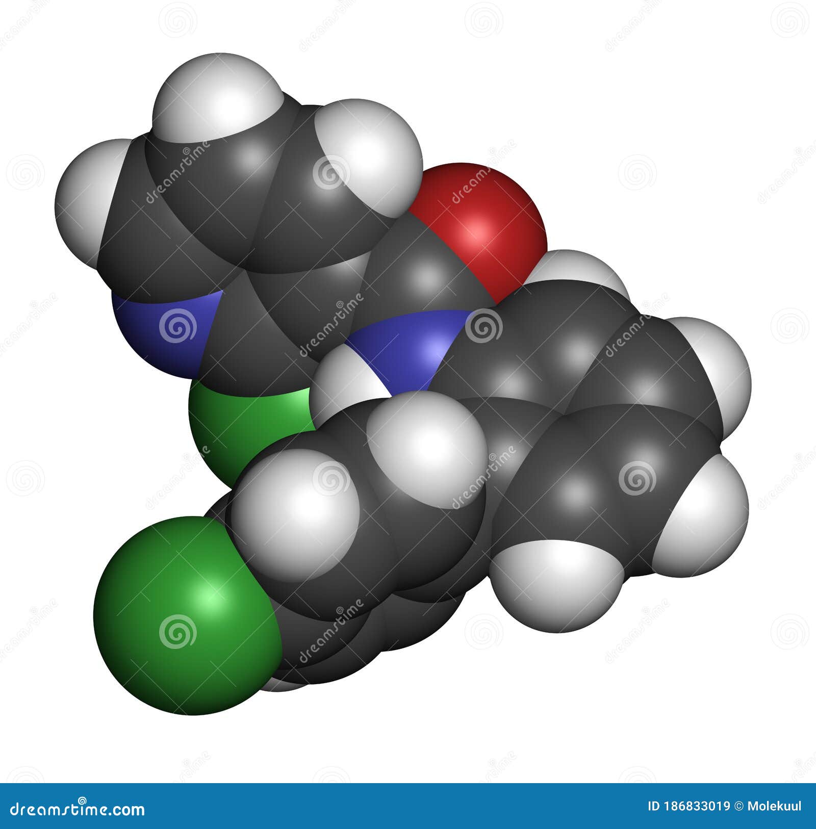 Boscalid Fungicide Molecule. 3D Rendering Stock Illustration ...