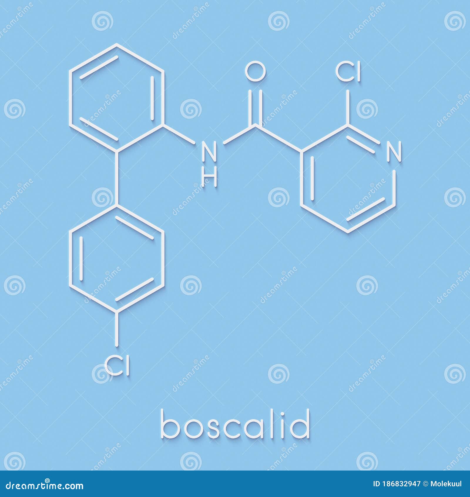 Boscalid Fungicide Molecule. Skeletal Formula. Stock Illustration ...