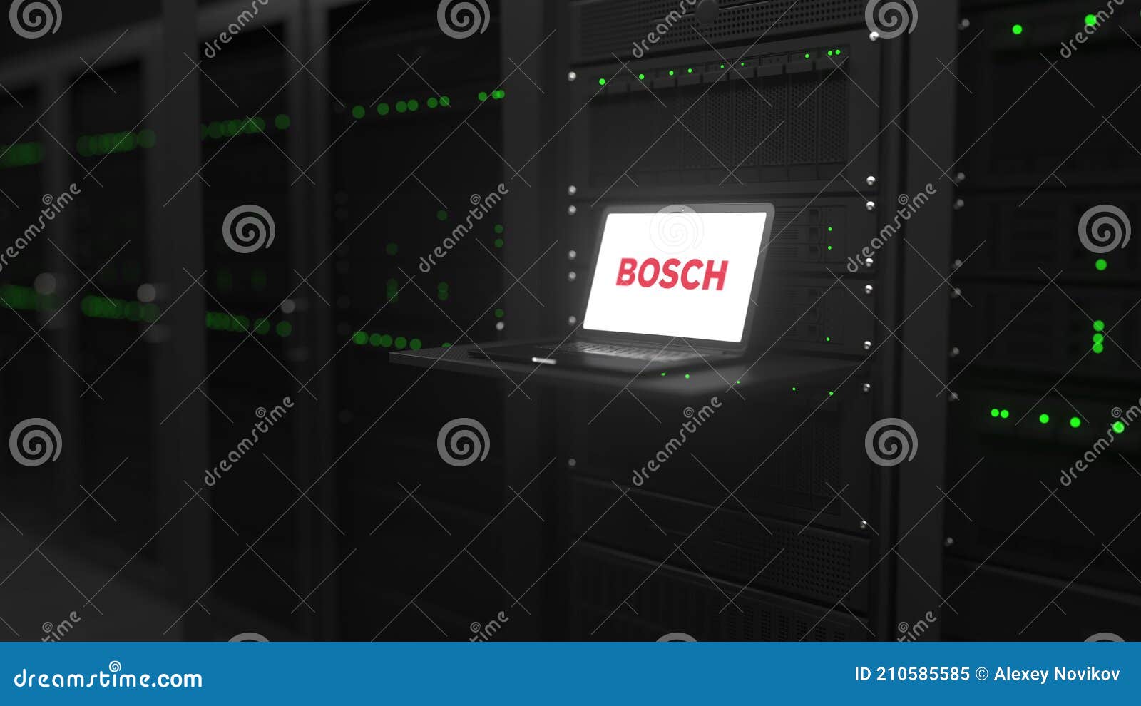 BOSCH Logo on the Screen in a Modern Server Room. Conceptual Editorial ...