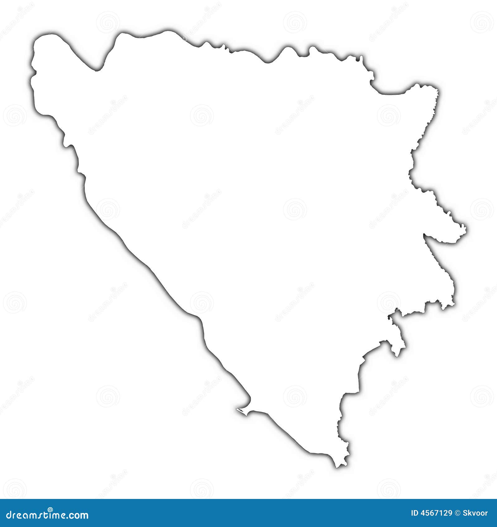 Bosnia And Herzegovina Country Map. Black Silhouette And Outline ...