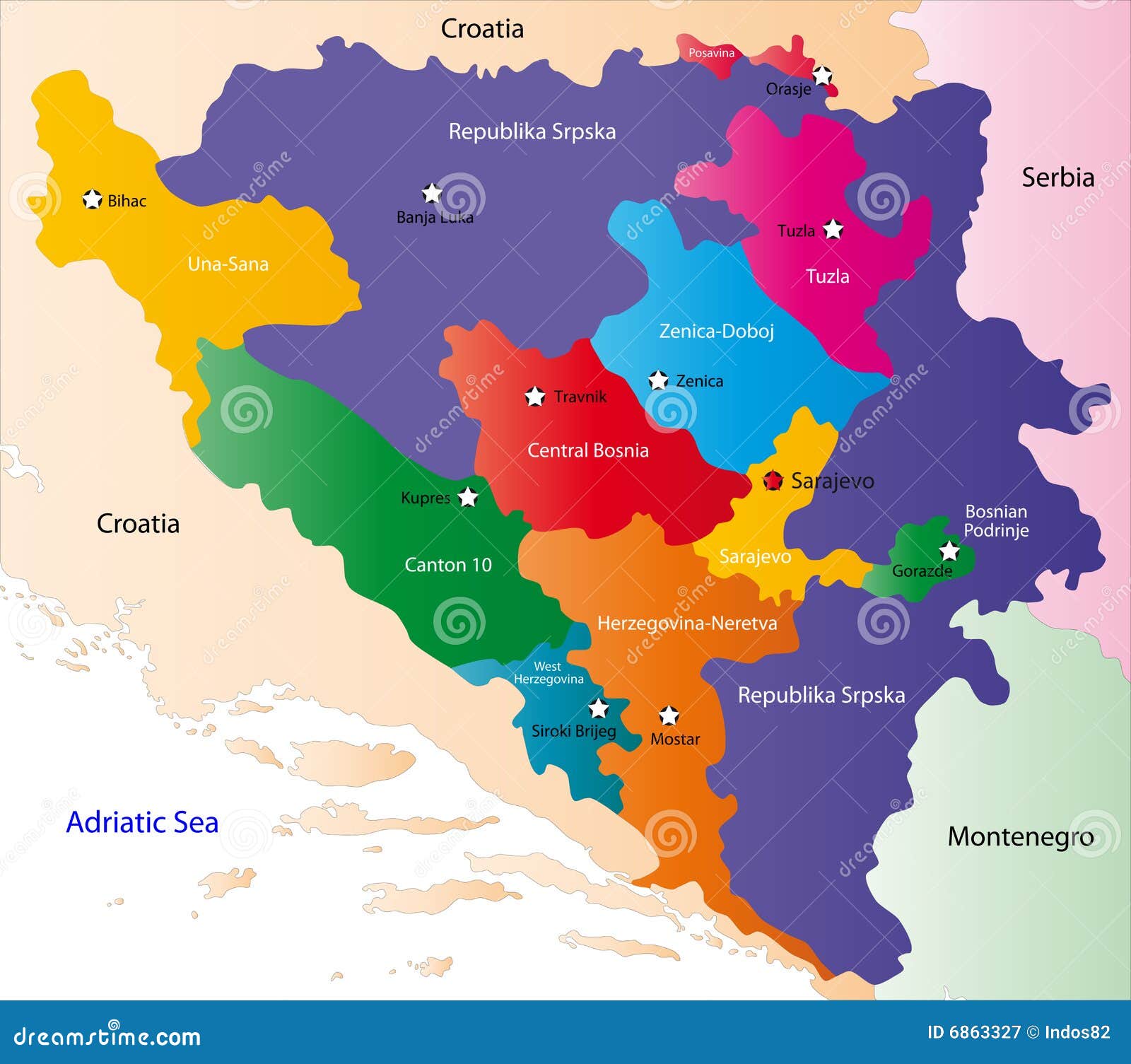 Bosnia and Herzegovina map stock vector. Illustration of geography ... Bosnia and Herzegovina map stock vector. Illustration of geography ...