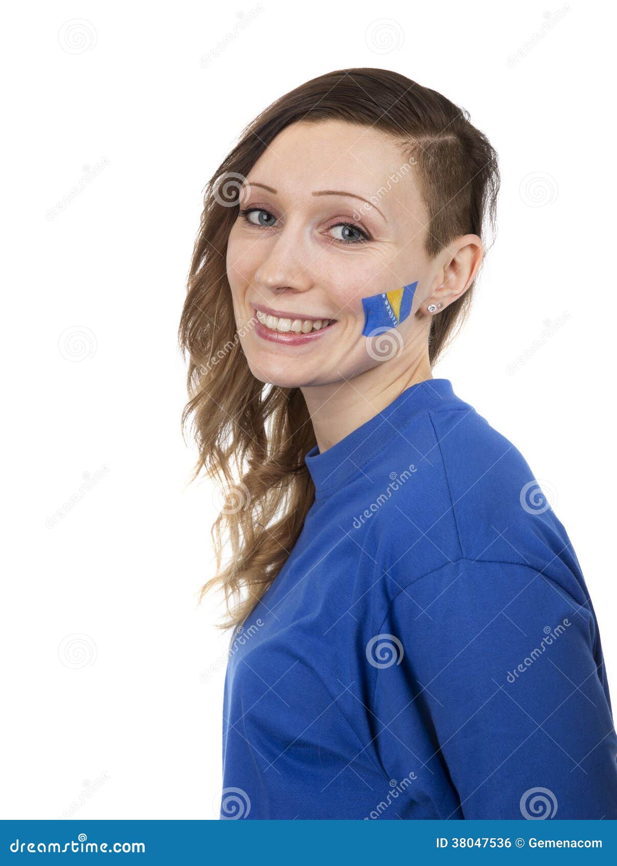 Bosnian Girl stock photo. Image of soccer, woman, flag - 38047536