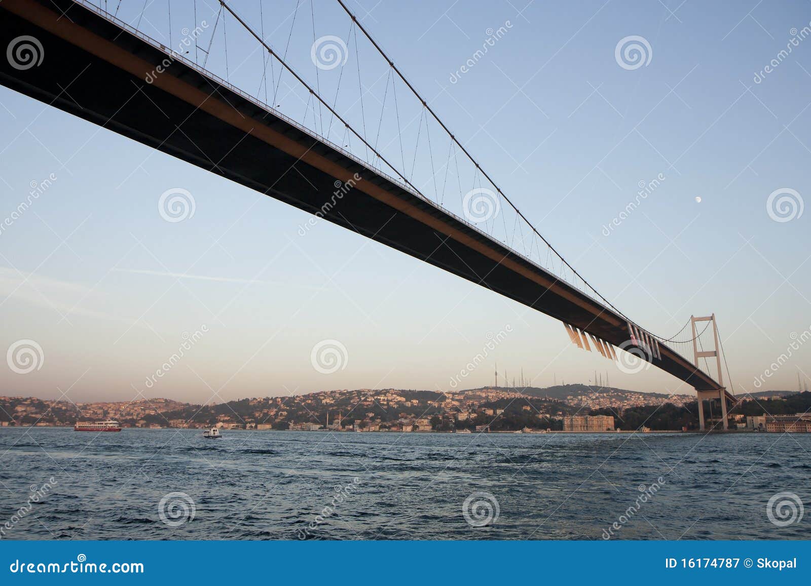 Bosphorus and bridge stock image. Image of channel, bridge - 16174787